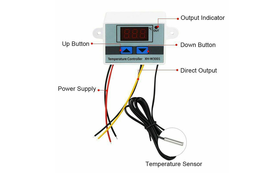 Digital LED Temperature Controller Module,XH-W3001 Thermostat Switch ...