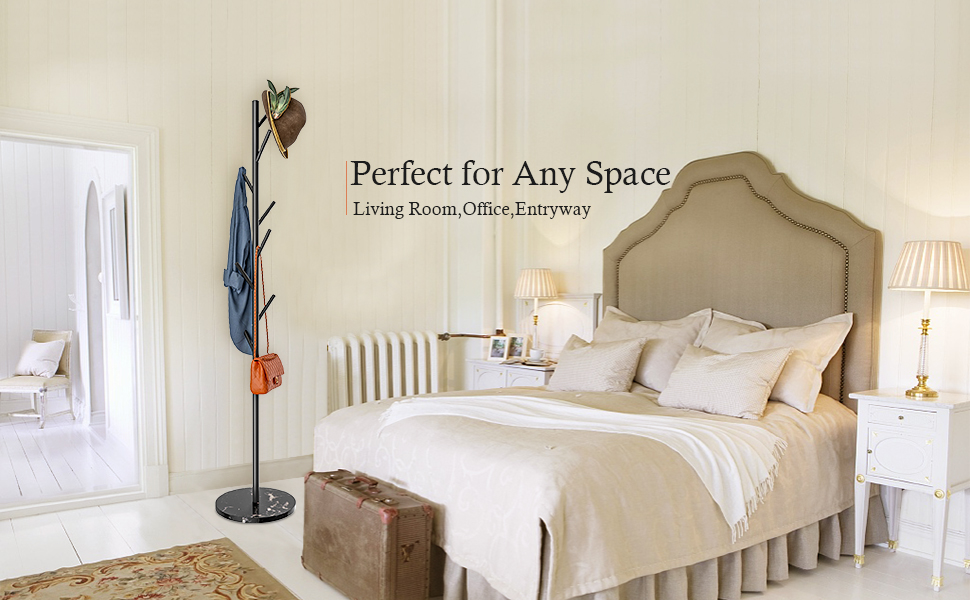 Perchero de metal con 8 Ganchos,Perchero con Base de Marmo, perchero de pie Moderno,Perchero de ...