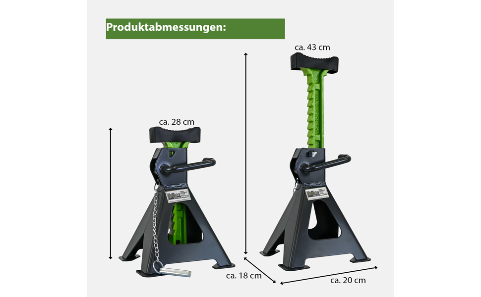 TRUTZHOLM Unterstellbock Achsstützen Abstellbock 2 Stück, 2 Tonnen Traglast pro Stütze (4T pro ...