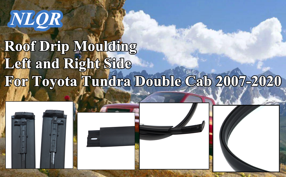 Amazon.com: NLQR 2X Roof Drip Moulding Left and Right Side Compatible with Toyota Tundra Double ...