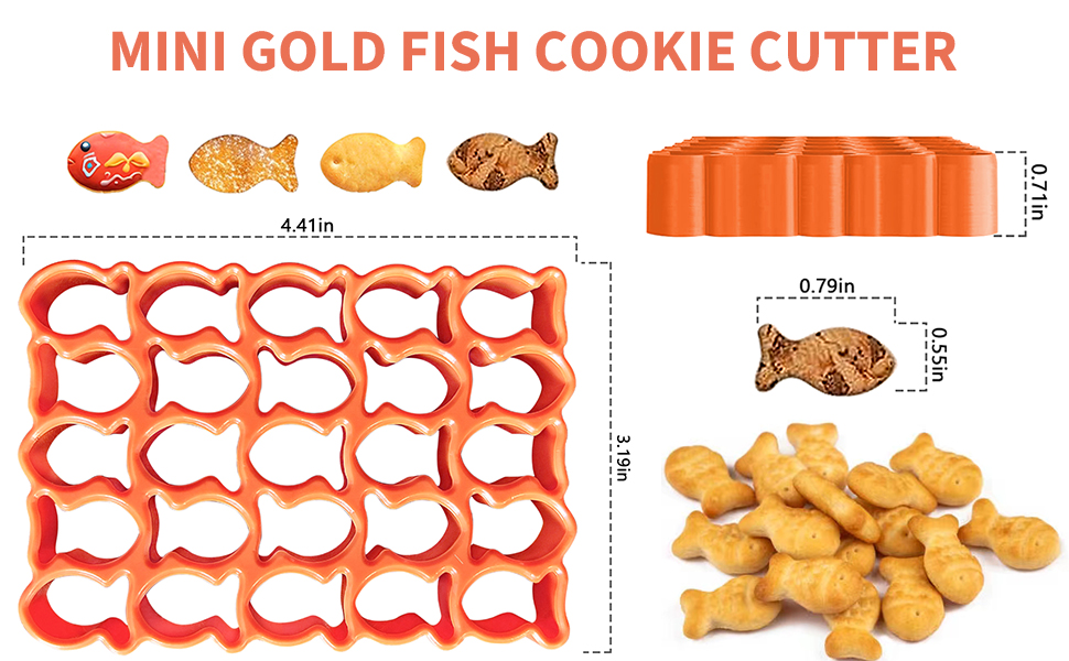 Amazon.com: Vidotim Goldfish Cracker Cookie Cutter, 25Pcs Mini Plastic ...