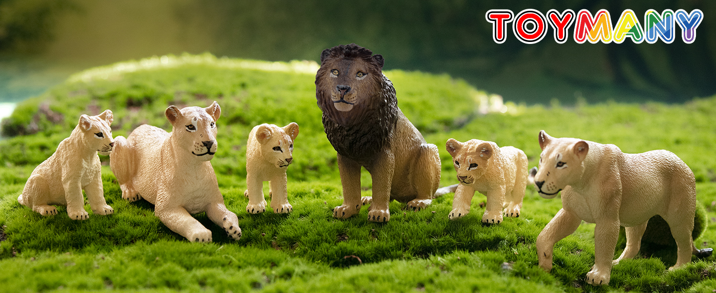 Amazon.co.jp: TOYMANY 6PCSライオンフィギュアセット 野生動物フィギュア 動物モデル 親子 家庭 リアルな動物模型 人気動物 おもちゃ 玩具 誕生日プレゼント ...