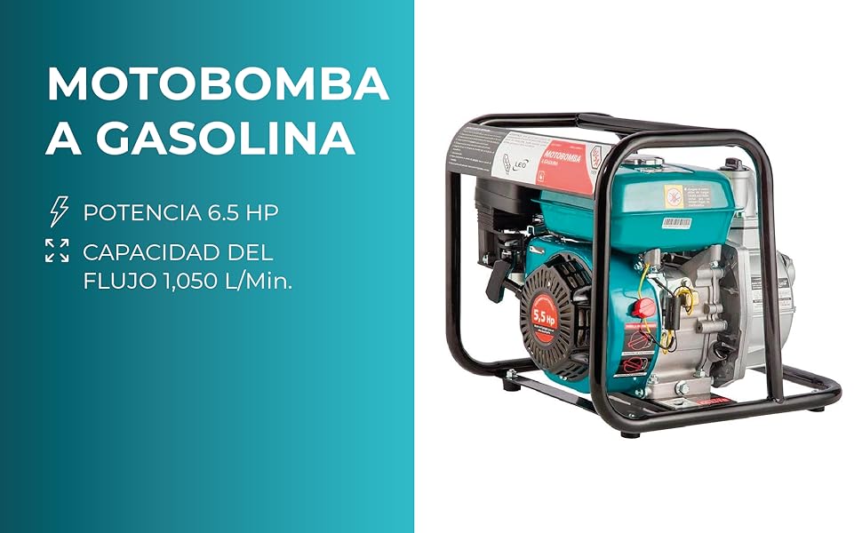 IUSA, Motobomba, Funcionamiento a gasolina, Uso agrícola y construcción, Riego de áreas verdes ...