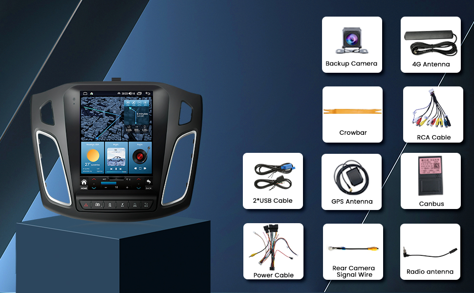 Amazon.com: Car Stereo Radio for Ford Focus 2012 2013 2014 2015 2016 2017 2018 Android ...