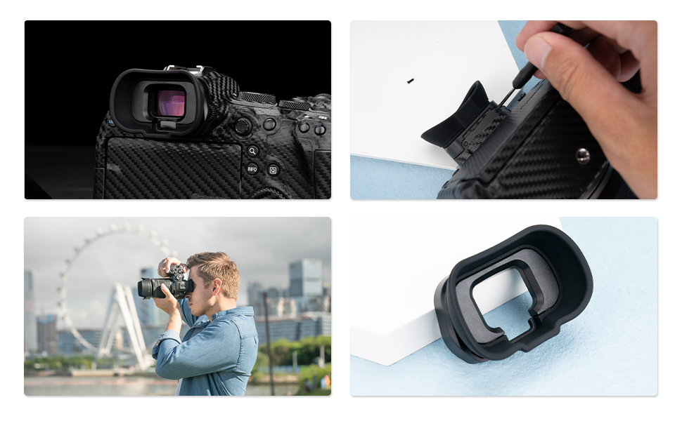Soft Silicon Camera Extend Eyecup Eyepiece for Canon EOS R5 R6 R5C EOSR5 EOSR6 EOSR5C R6 Mark II ...