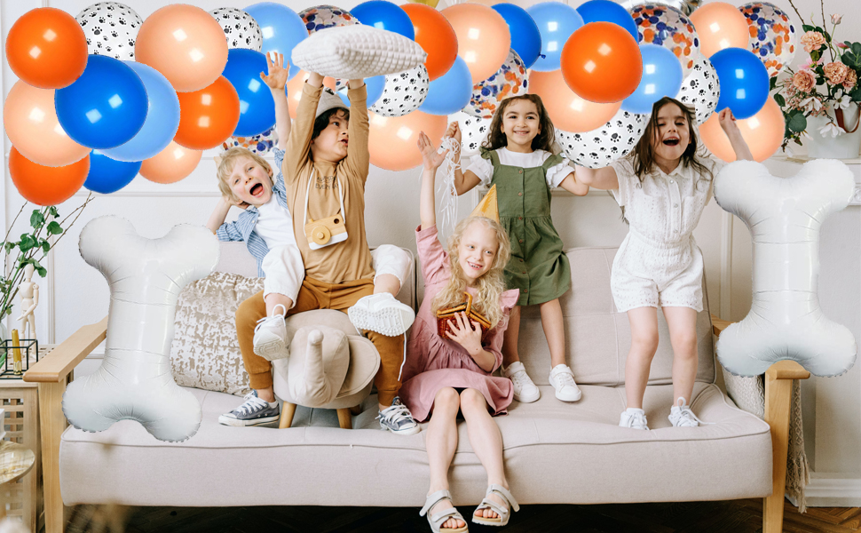 Amazon.com: 117Pack Theme Party Balloon Garland Kit, Blue and Orange Blush Dog Paw Balloon Arch ...