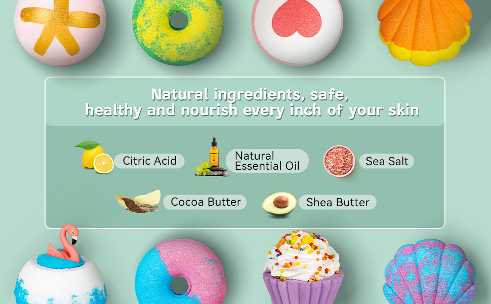 Amazon.com : Aofmee Bath Bombs - 8 Bath Bombs for Women & Kids, Natural ...