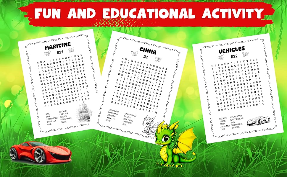 Word Search for Kids Ages 8-12: Children Word Find Puzzle Book with Fun ...