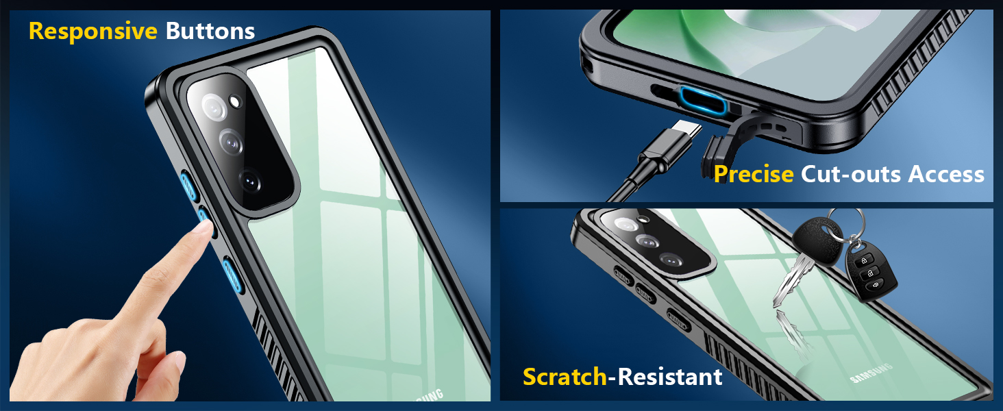 Amazon.com: SPIDERCASE Designed for Samsung Galaxy S20 FE 5G Case Waterproof,Built-in Screen ...