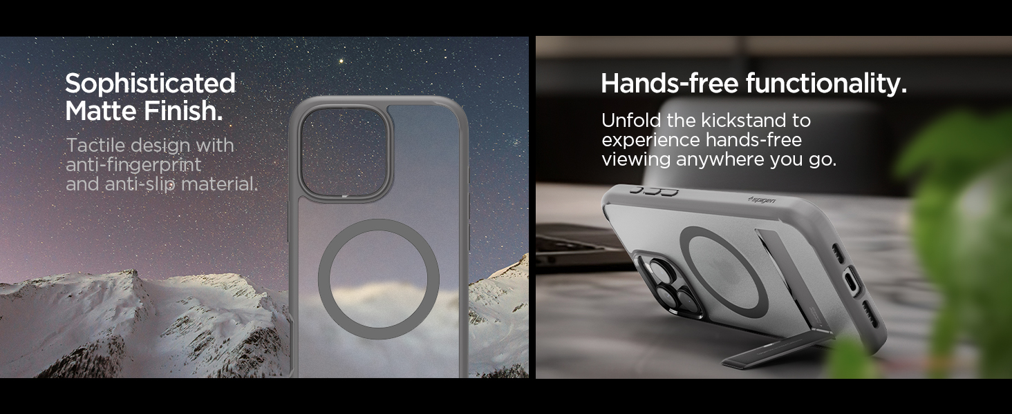 Amazon.com: Spigen Ultra Hybrid S MagFit Designed for iPhone 16 Pro Max Case [Kickstand] [Anti ...