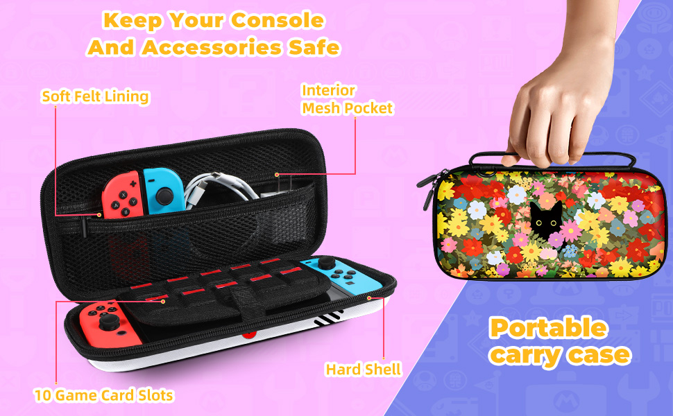 Phonebliss Carry Case for Nintendo Switch/Switch OLED Travel Carrying ...