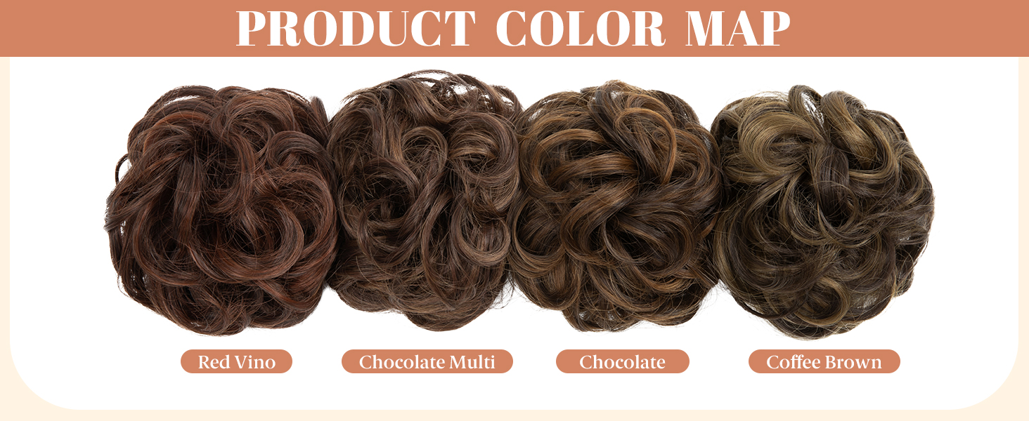 Amazon.com : CJL HAIR 2PCS Messy Bun Hair Pieces Wavy Curly Synthetic ...