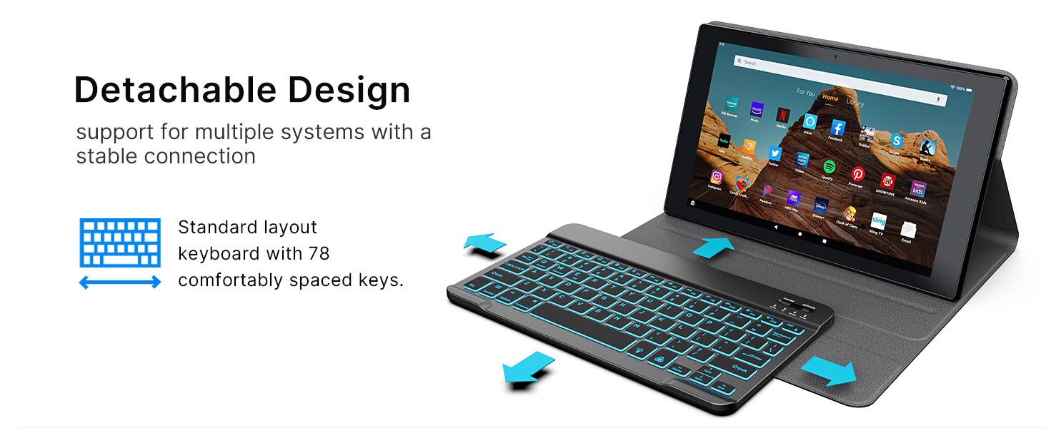 Amazon.com: typecase Keyboard for Kindle Fire HD 10-2021 - (11th ...