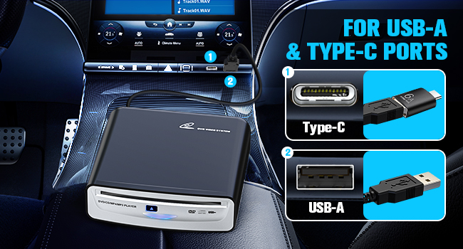 Amazon.com: CD DVD Player for Car, Carrkoopy Portable USB Universal ...