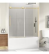 Findepot Frameless Sliding Shower Door 56-60 in W x 75 in H,Frameless Shower Door with 5/16 ...