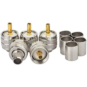 Amazon.com: wlaniot PL-259 Connectors Crimp PL 259 UHF Male Plug RF Coaxial Connector for LMR400 ...