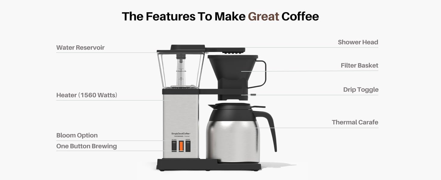 Amazon.com: Simply Good Coffee THE BREWER - Thermal. Coffee Maker ...