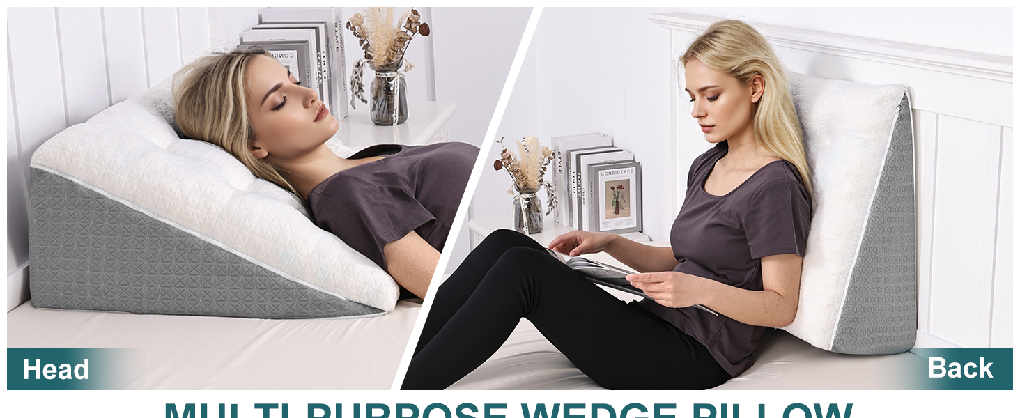 Amazon.com: TANYOO Wedge Pillow for Sleep Apnea Bed Wedge Pillow for Acid Reflux Relief Shredded ...