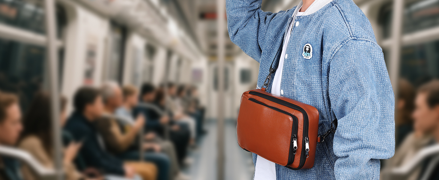 Amazon | [TIDING] 横と縦向き2way掛け ボディバッグ 本革 メンズ ワンショルダーバッグ クロスボディバッグ iPad対応 YKK シュリンクレザー 柔軟牛革 自転車 鞄 ...