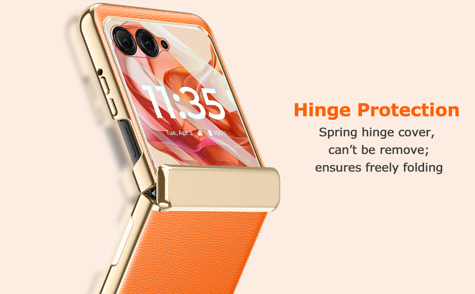 Amazon.com: YQODSZ for Motorola Razr 2024 Case with Hinge Protection, Premium PU Leather Case ...