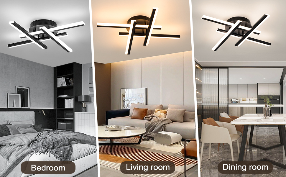 CANEOE Modern Led Ceiling Light, 4-Lights Dimmable Led Ceiling Light ...
