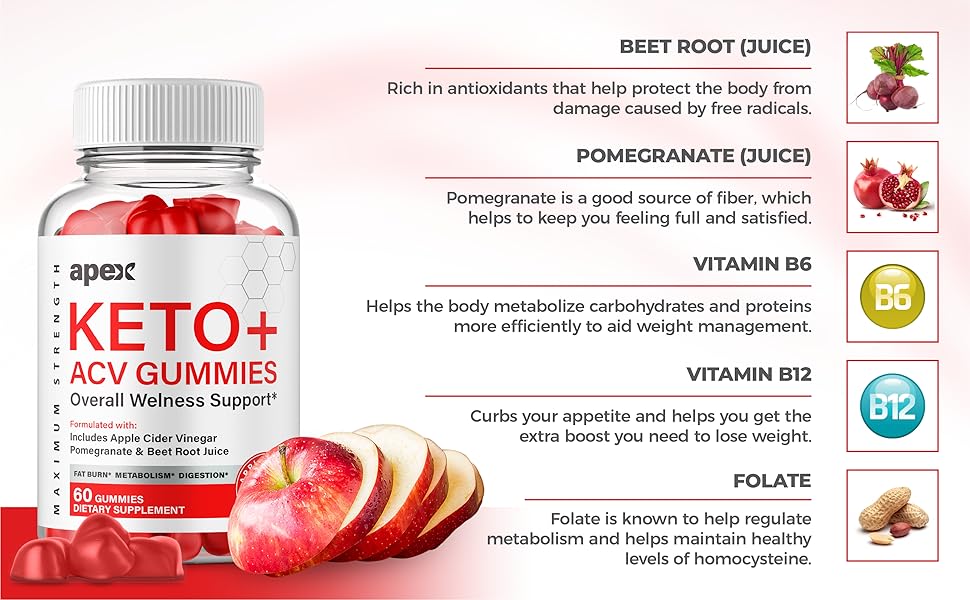 Amazon.com: Paquete de 2 gomitas Apex Keto Apex Keto ACV, gomitas de fórmula avanzada Apex Keto ...