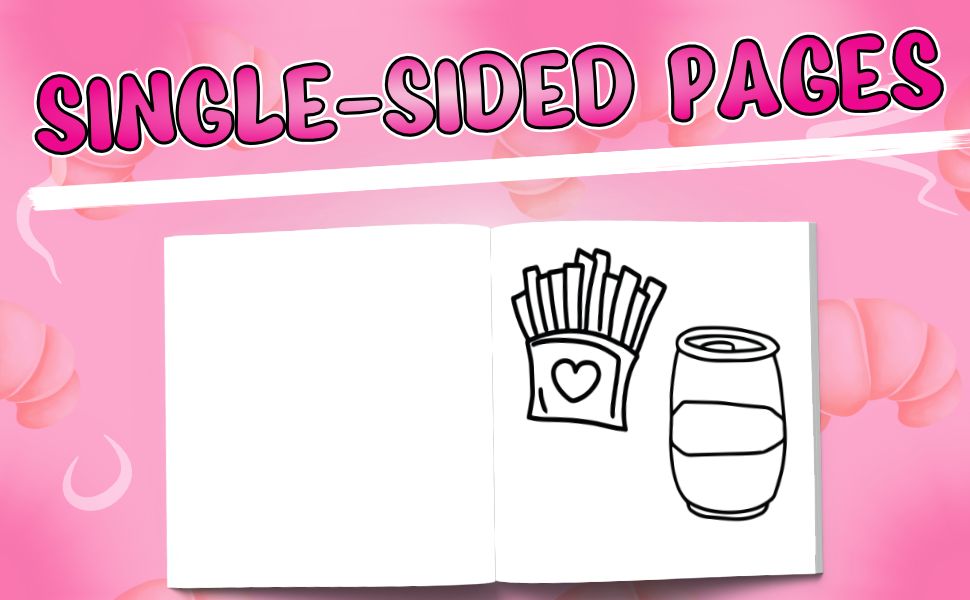 Food & Drink Coloring Book: Bold & Easy Designs for Adults and Kids ...