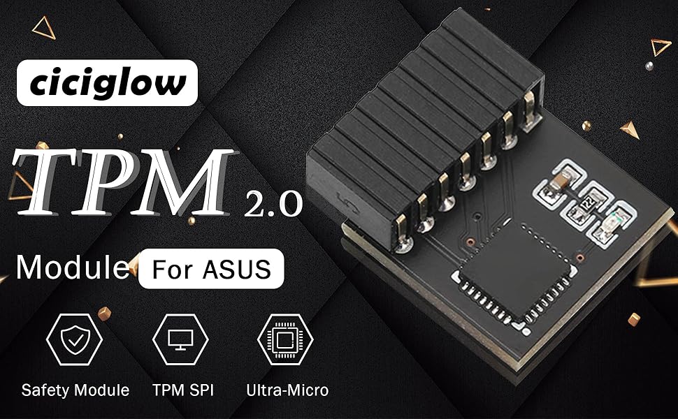 TPM 2.0 Module, 14Pin SPI TPM 2.0 Encryption Security Module for Windows 11 for ASUS ...