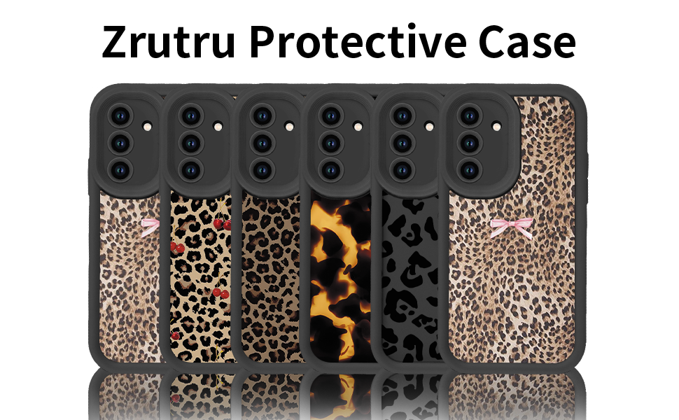 Amazon.com: Zrutru 2 Pack Black Cheetah Print Phone Cases for Samsung Galaxy S24 5G Cherry Bow ...