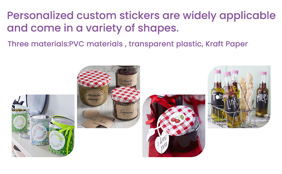 Amazon.com : 100-1000 PCS Custom Stickers Personalized Labels, JOVELLO Custom Labels Stickers ...