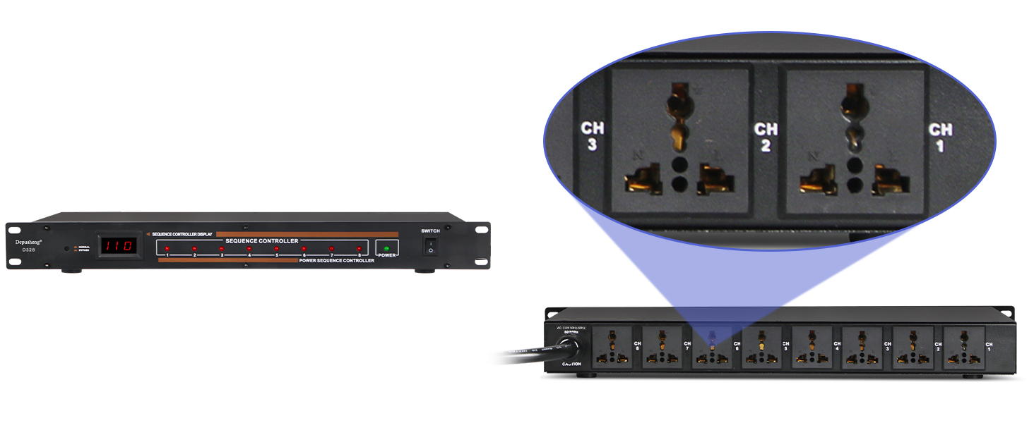 Amazon.com: Depusheng 8 Outlet Power Conditioner 10 Amp 2200w with Precise Digital Real-Time ...