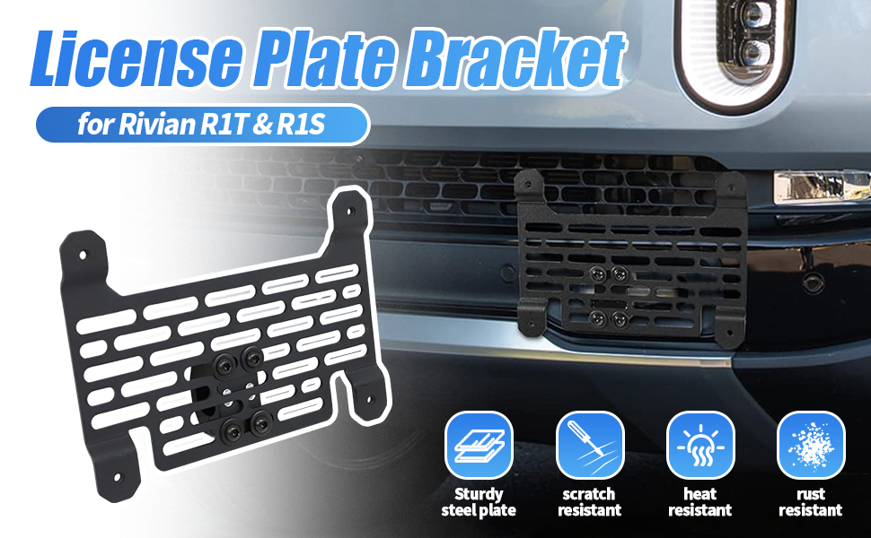 Amazon.com: EVGoXMods Front License Plate Holder Compatible with Rivian R1T/R1S Tow Hook 2022 ...