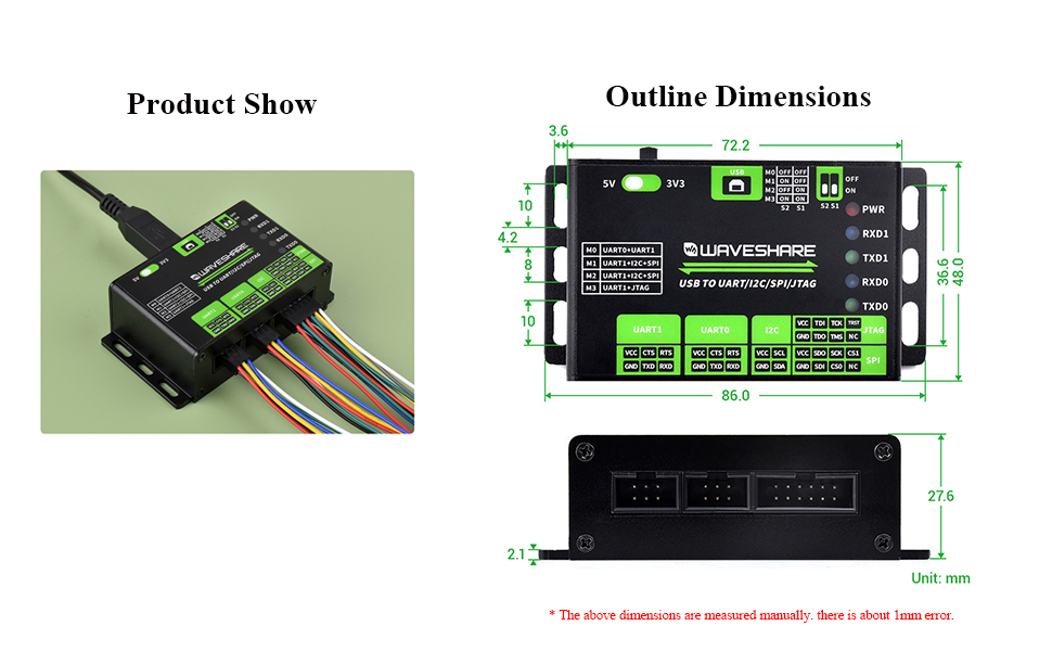 Amazon.com: USB To UART/I2C/SPI/JTAG Converter Board with Aluminum ...