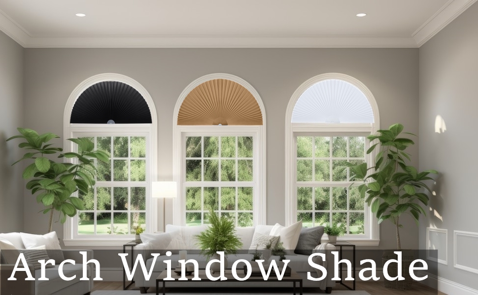 Amazon.com: Arch Small Window Shade Curtains Half Circle Moon Pleated Blinds Semi Circle ...
