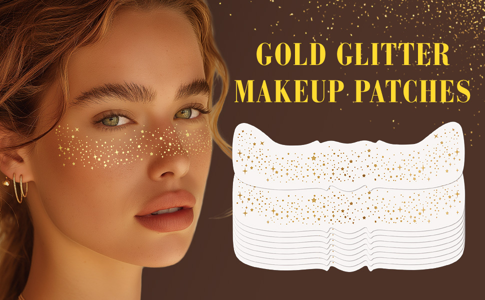 Amazon.com : Gold Face Makeup Patches, Glitter Freckles Face Tattoo, Waterproof Sparkle Freckle ...