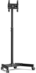 FITUEYES Carrello Porta TV con Ruote 1.5m & 20mm Legno Base per 32-70 Pollici, 60° Girevole & 6 ...