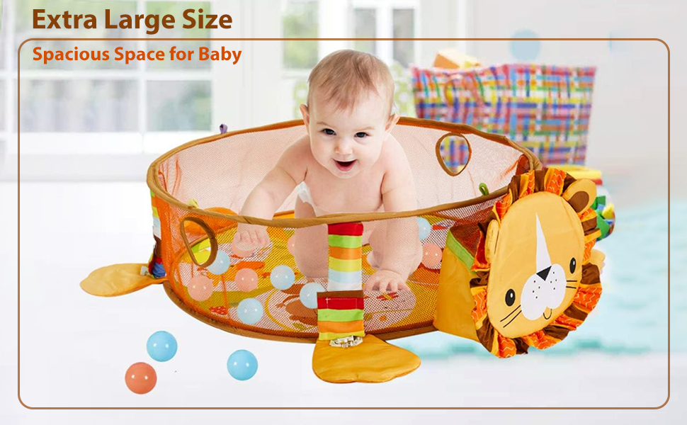 Buy BabyGo 3-in-1 Colorful Lion Activity Gym and Ball Pit for Kids with 30 Balls Online at Low ...