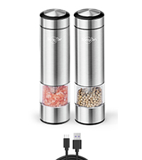 Amazon.com: Sangcon Gravity Electric Salt and Pepper Grinder Set Shakers - UPGRADED RECHARGEABLE ...