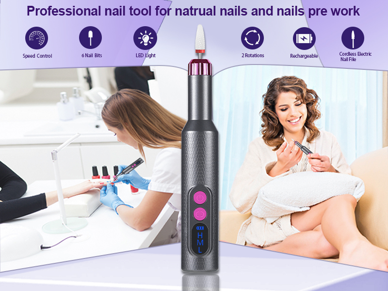Amazon.com: Cordless Electric Nail Drill, Portable Rechargeable Electric Nail Drill Machine for ...