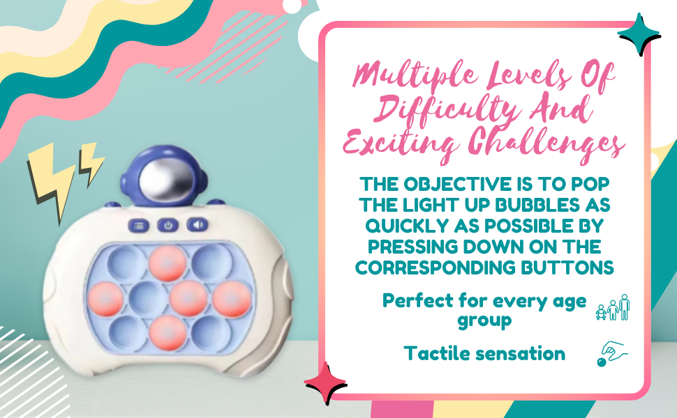 Amazon.com: Quick Push Pop Game with Batteries Fidget Pop It Toy - Engaging Handheld Puzzle ...