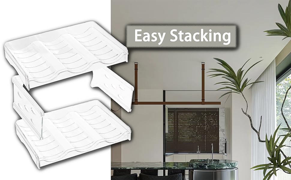 Amazon.com: Baosia Stackable Wine Rack,Wine Bottle Holder for Inside Cabinet,for Pantry ...