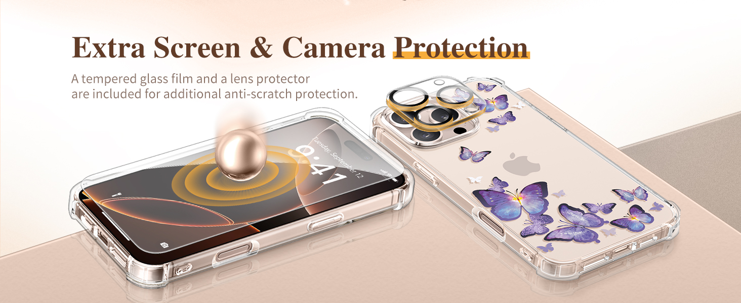 Amazon.com: GVIEWIN for iPhone 16 Pro Max Case with Screen Protector & Camera Lens Protector ...