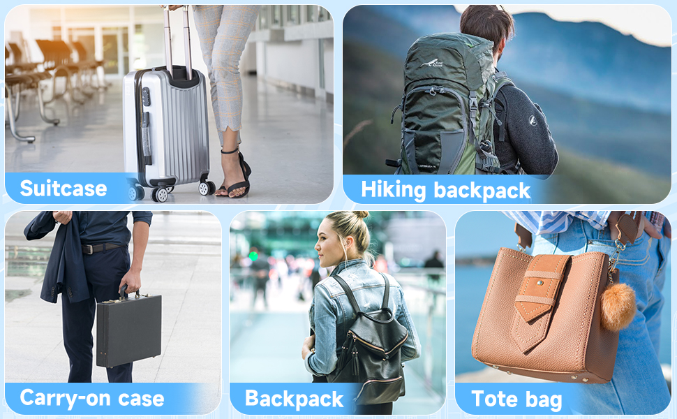 Alyvisun 5pcs Metal Luggage Tags for Suitcases, Aluminum Suitcase Tags with Steel Loop and Name ...