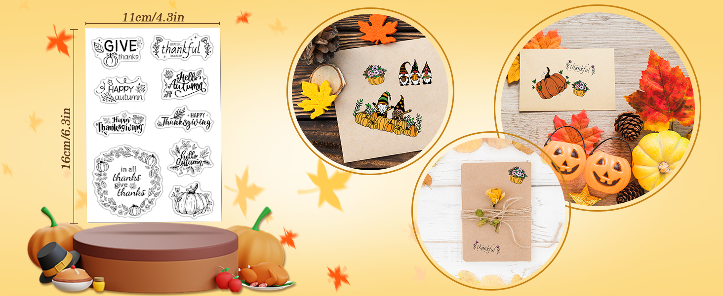 Amazon.com: CRASPIRE Hello Autumn Pumpkin Clear Rubber Stamps Happy ...