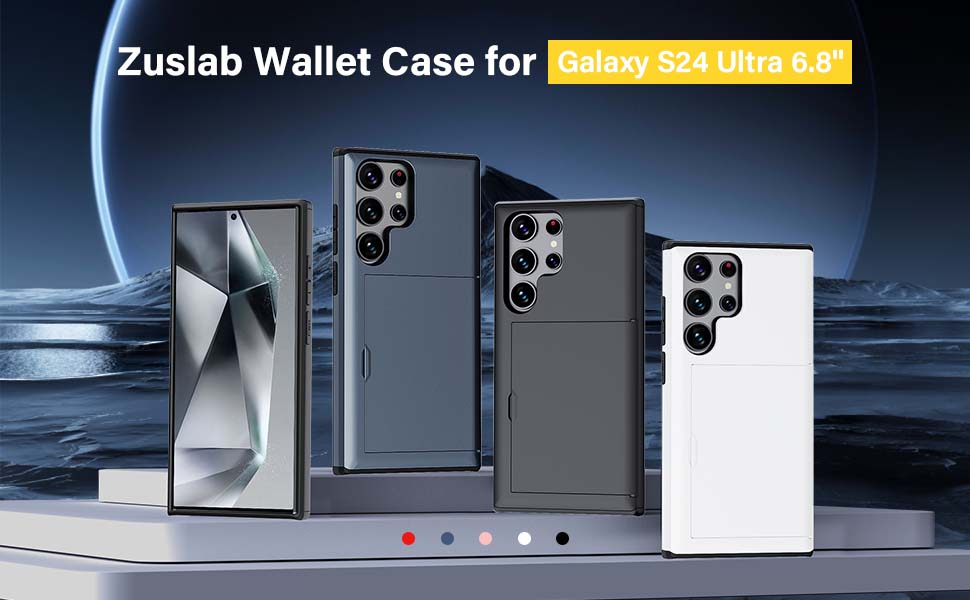 Amazon.com: Zuslab Card Holder Slot Case Compatible with SAMSUNG Galaxy S24 Ultra 6.8 Inches ...