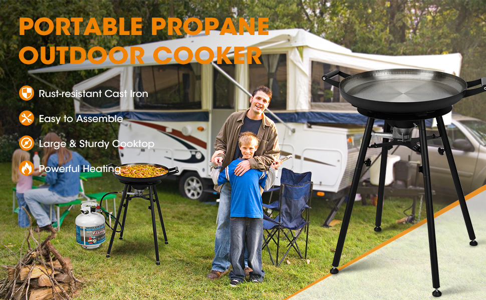 Amazon.com: Onlyfire UPGRADED Paella Burner and Stand Set with 21 Inch Frying Pan and Reinforced ...