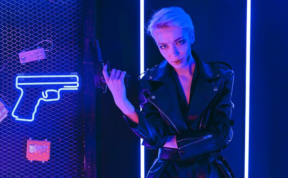 Ineonlife Blue Pistol Neon Sign Neon Lights Gun Shape Led Wall Sign 15 ...