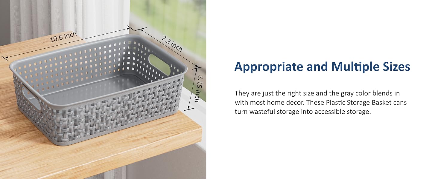 Amazon.com: 12 Pack Plastic Storage Baskets, Small Baskets for ...