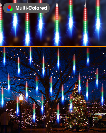 Number-one Meteor Shower Lights, LED Falling Rain Lights 30cm 8 Tube ...