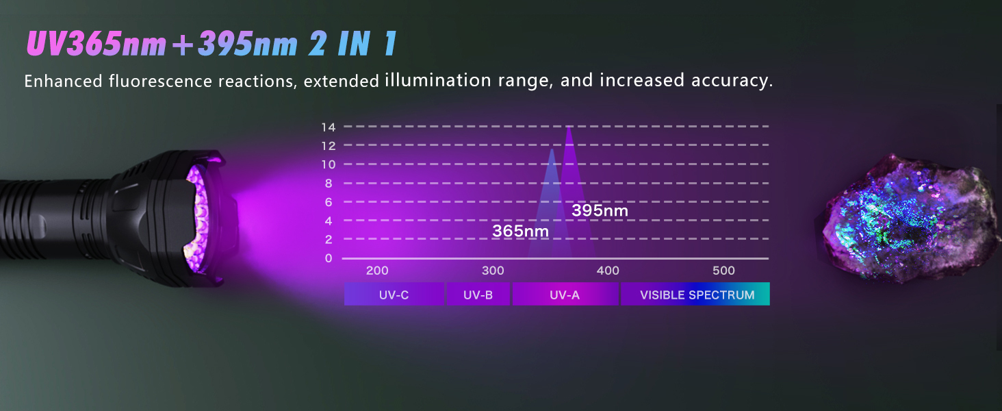 Amazon.com: Mesqool UV Flashlight Rechargeable, 51 LED 365nm & 395nm Dual UV Blacklight ...